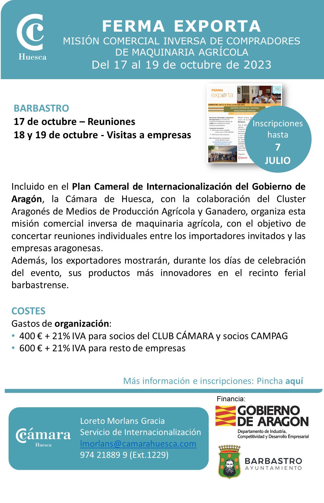 La Cámara de Huesca prepara la misión comercial inversa FERMA EXPORTA ...